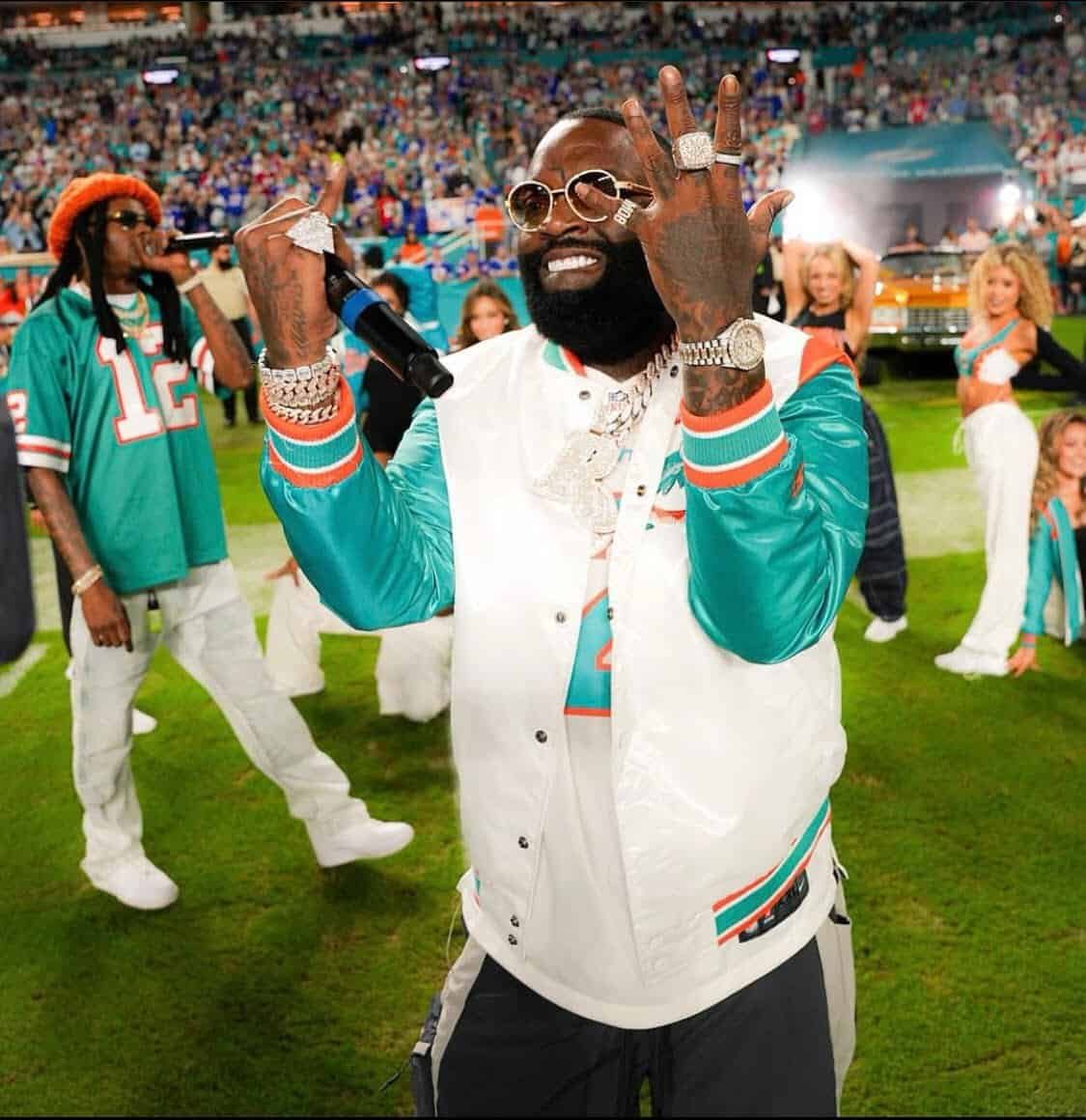 Rick Ross Lights Up Miami Dolphins Arena - Theirson Diary